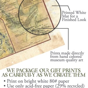 Upper Mississippi River Map Art Print Poster Souvenir Artwork Vintage ...