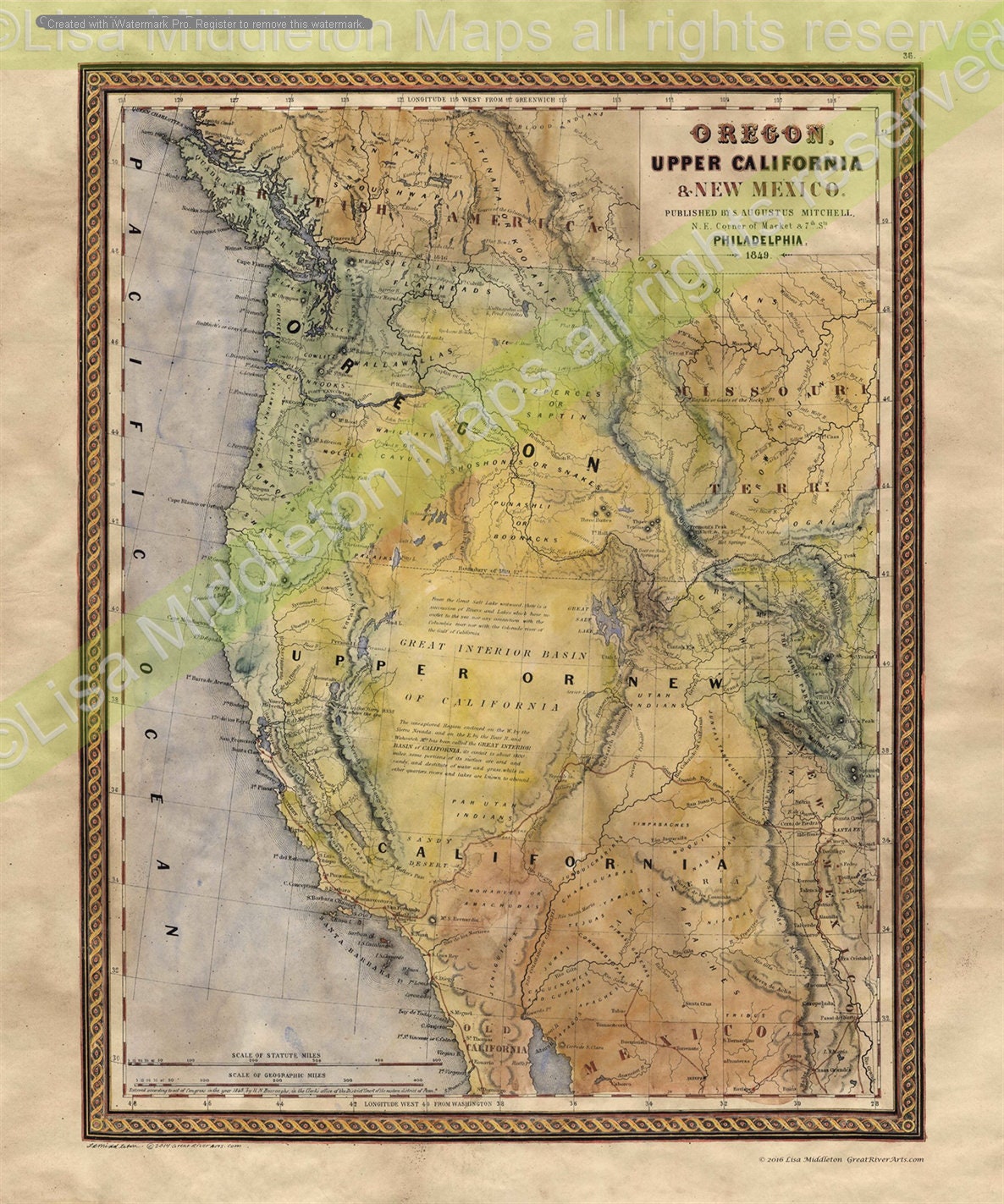 Gold Rush 1849 Map