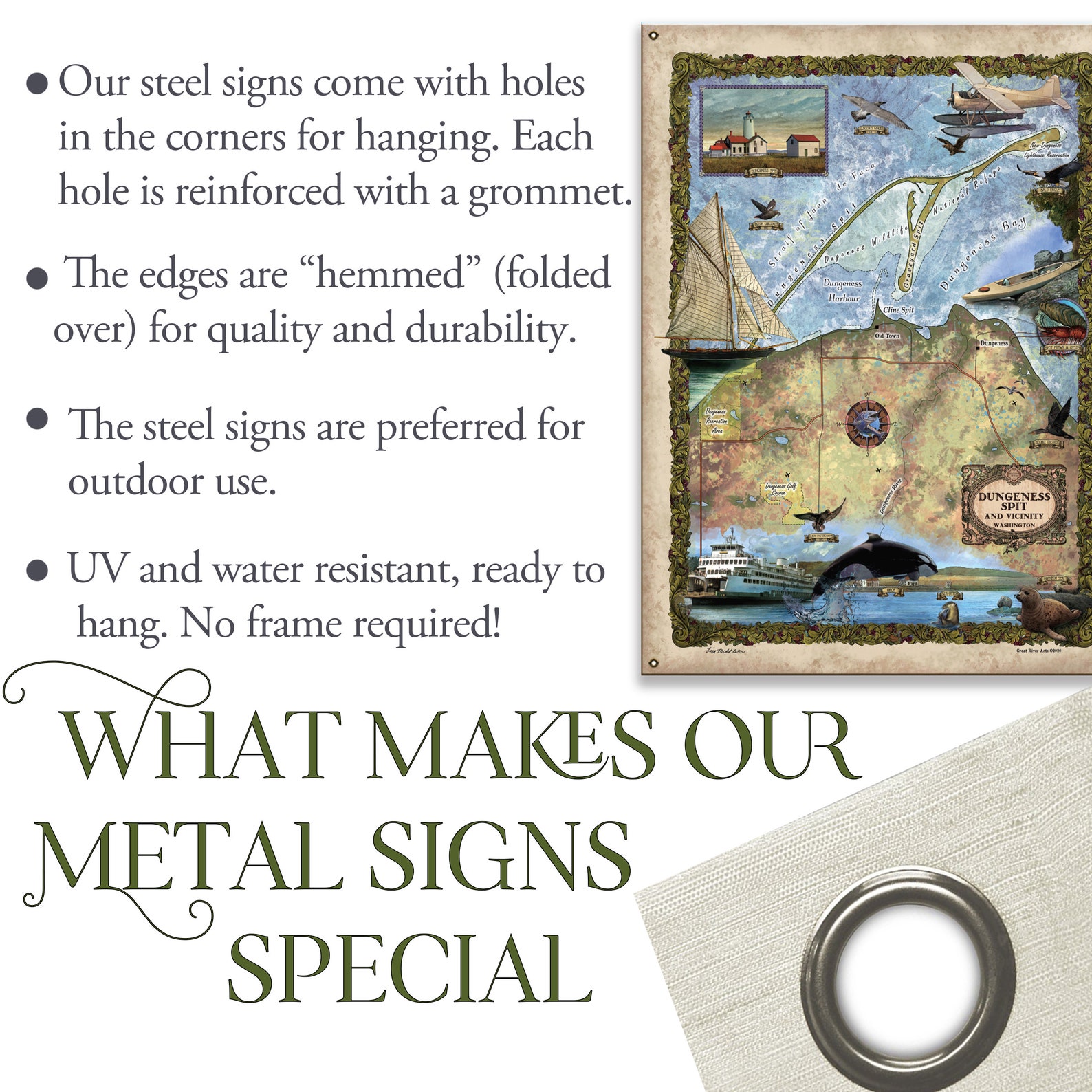 Washington Sequim Dungeness Spit Olympia Vintage Style Map Art on Wood ...