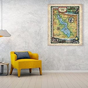 Findley Lake, New York, Custom Lake Maps, Lake House, Lake Art, Lake ...