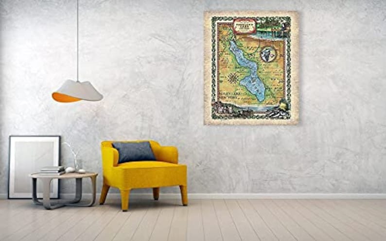 Findley Lake, New York, Custom Lake Maps, Lake House, Lake Art, Lake ...