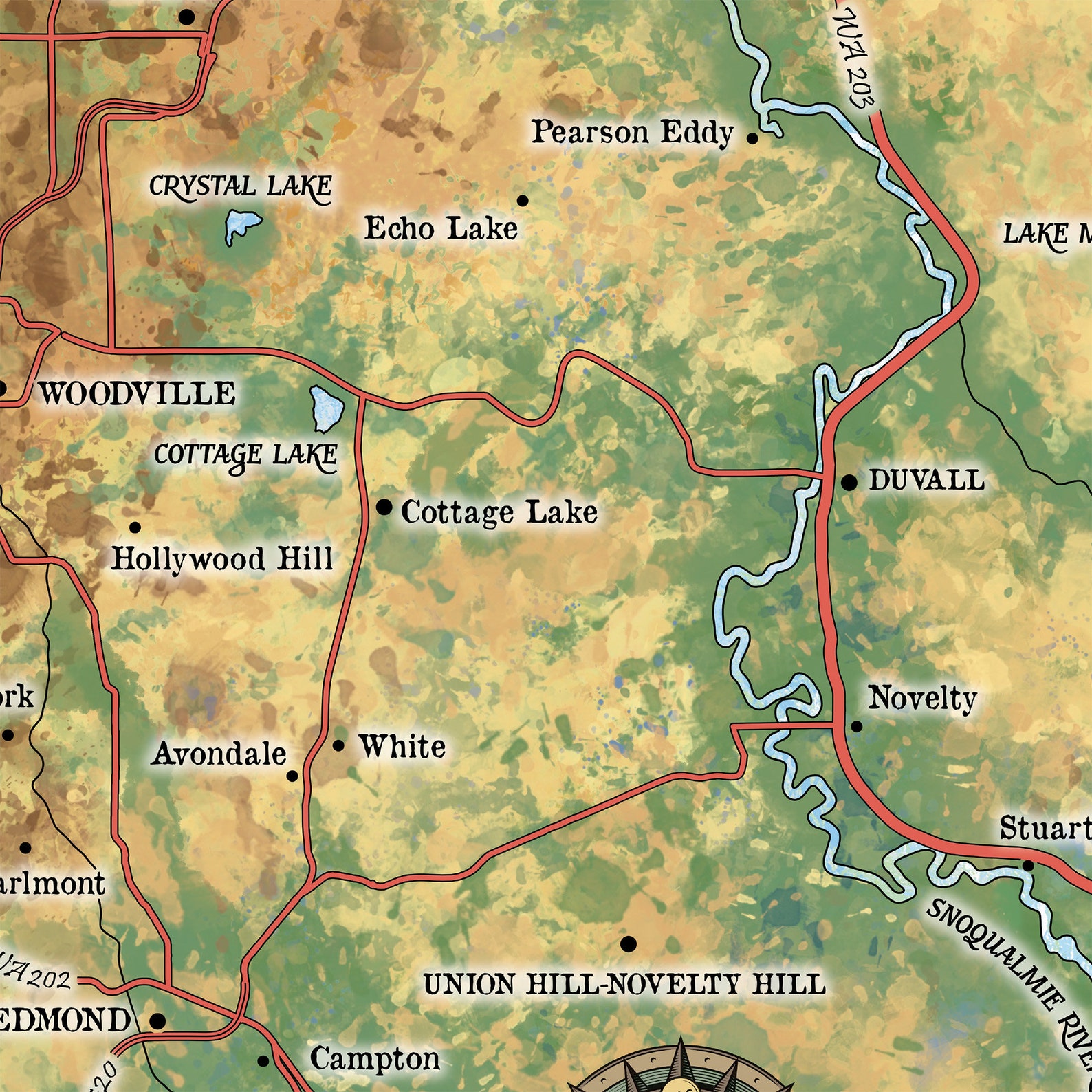Snoqualmie Valley Washington Vintage Map Vintage Map Art - Etsy