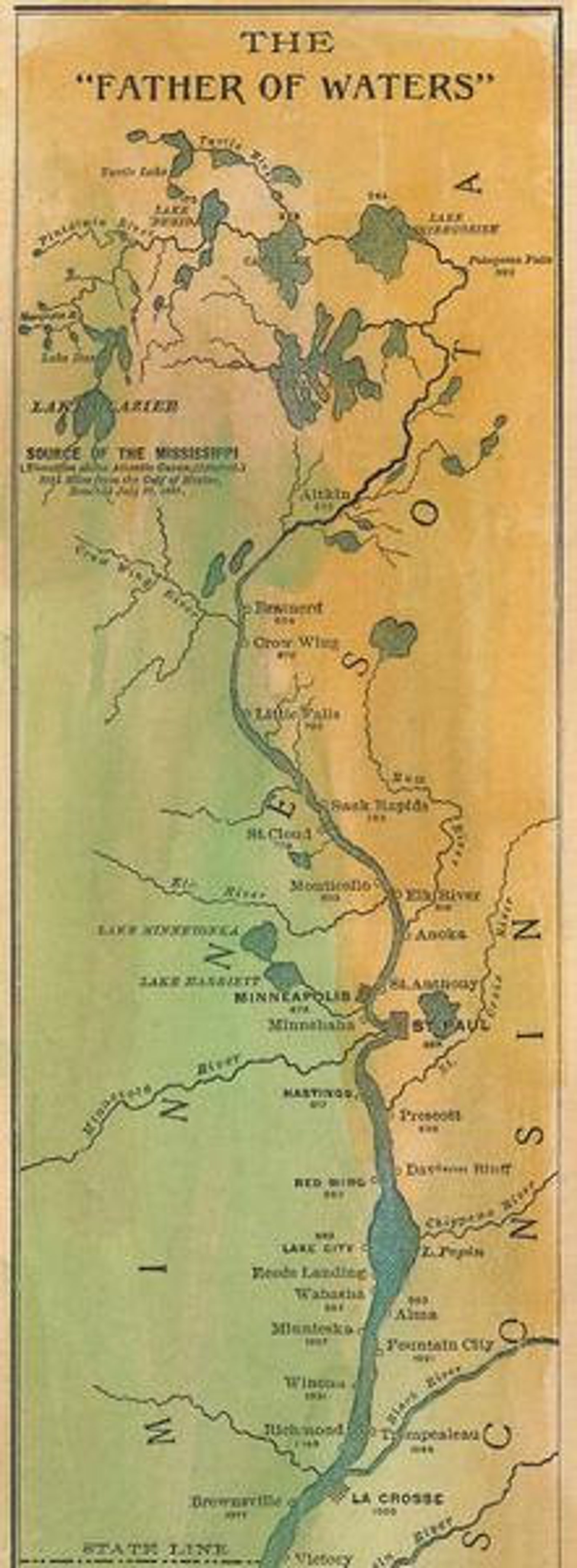 Mississippi River, Mississippi River Map, Hand Painted Map, Mississippi ...