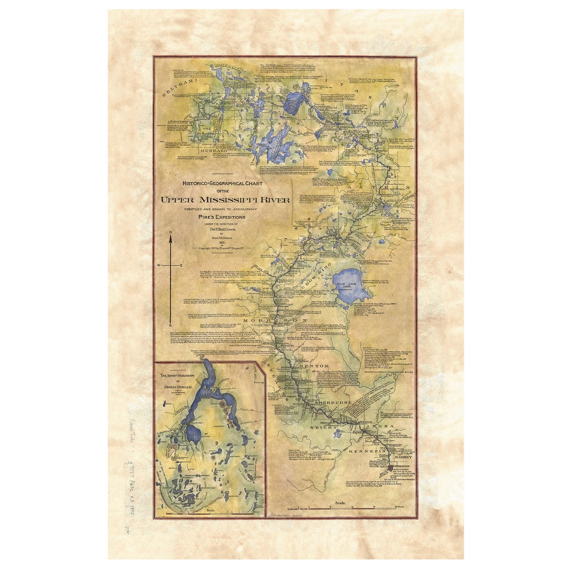 Upper Mississippi River Map Art Print Poster Souvenir Artwork - Etsy