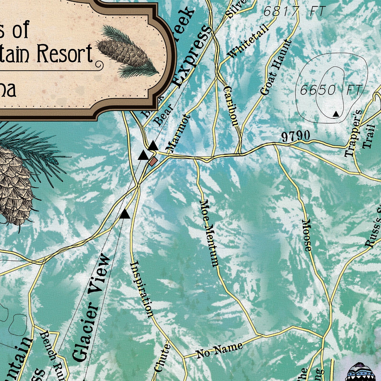 Whitefish Whitefish Montana Big Mountain Montana Map - Etsy