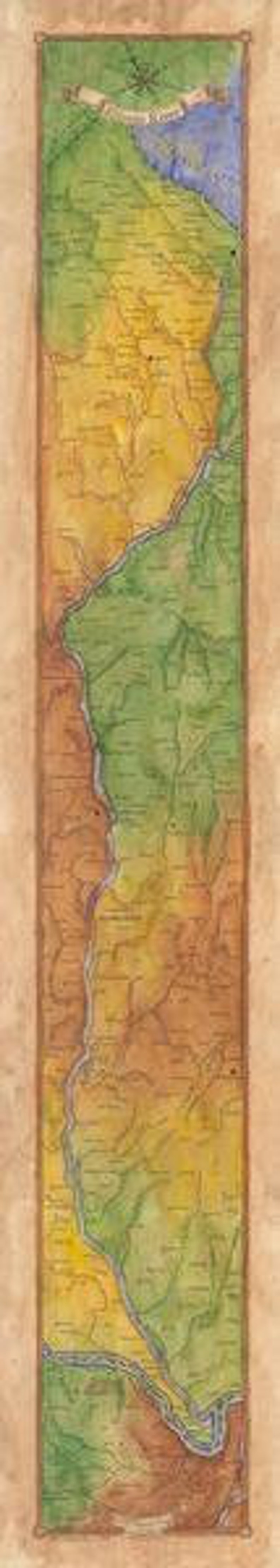 213 Illinois River Ribbon Map Vintage Historic Antique Map - Etsy