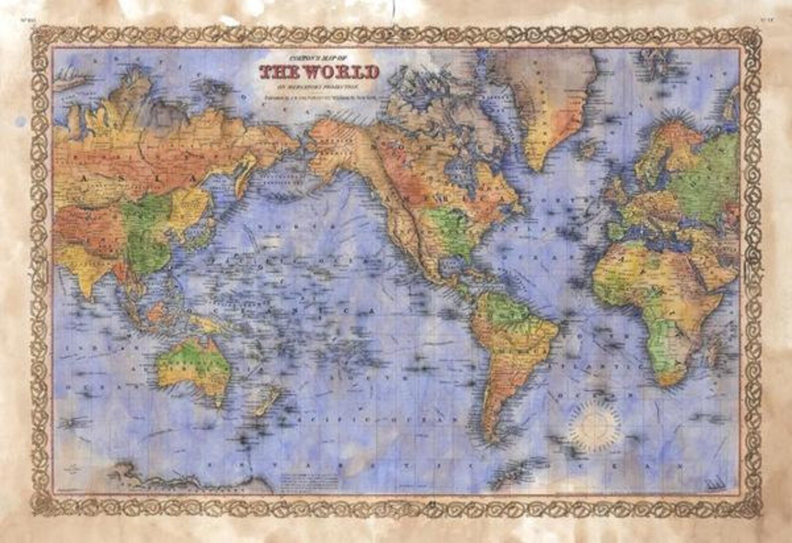 World Vintage Map Art Poster Print Vintage Style Inspirational - Etsy