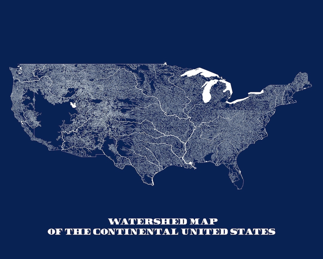 Waterways Map of United States, United States Map, Rivers, Map Gifts ...