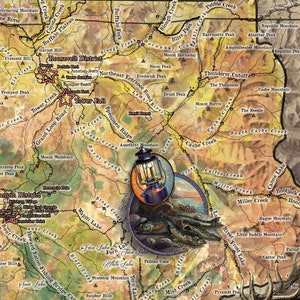 Yellowstone, Yellowstone Map, Yellowstone Art, National Park, Hiker ...