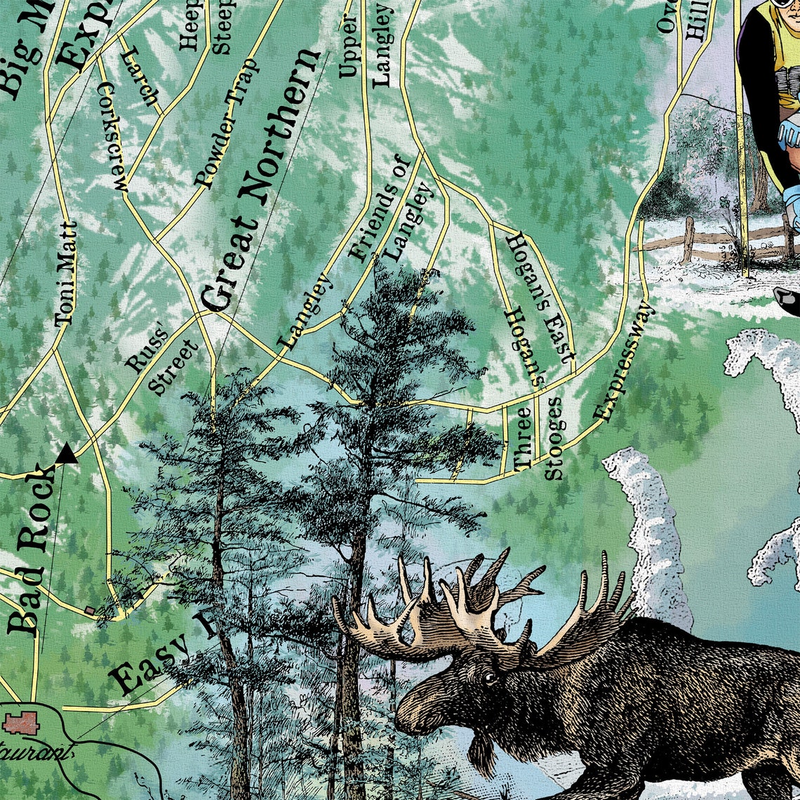 Whitefish Whitefish Montana Big Mountain Montana Map - Etsy