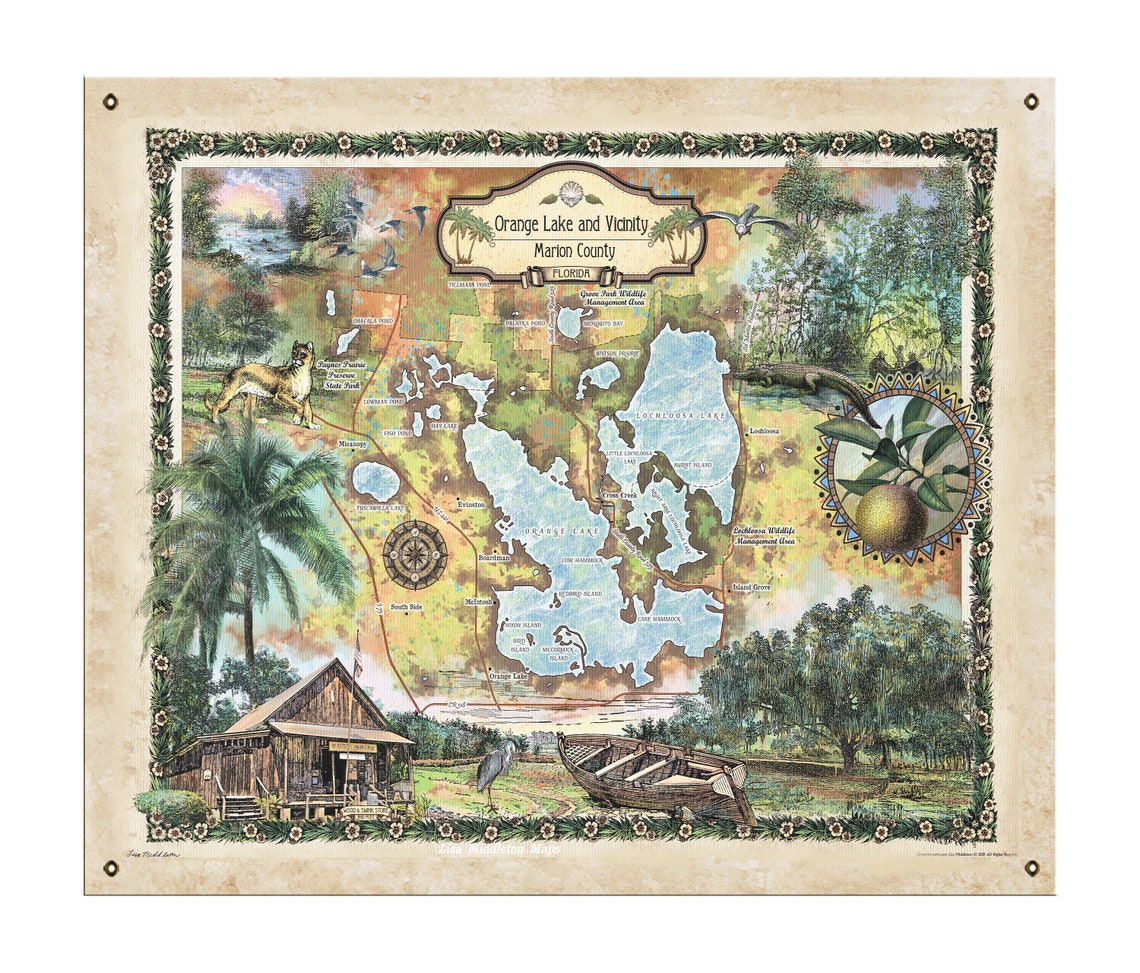 Orange Lake Florida Lake Map Art Map Art on Wood or Metal for - Etsy