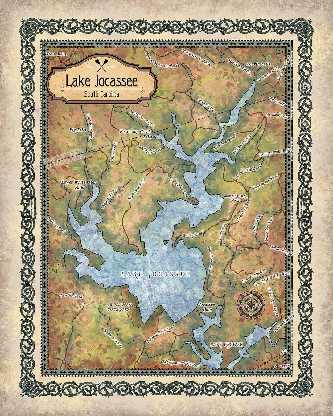 Lake Jocassee Lake Jocassee Map Lake Jocassee Sc Lake Life Lake Art Lake House Lake Decor