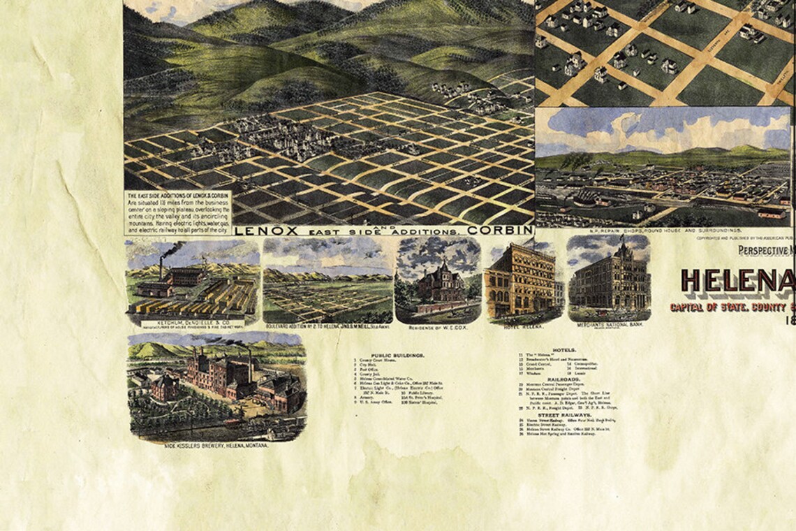 52A Helenamontana Vintage Mapvintage Map Artmontana Vintage - Etsy