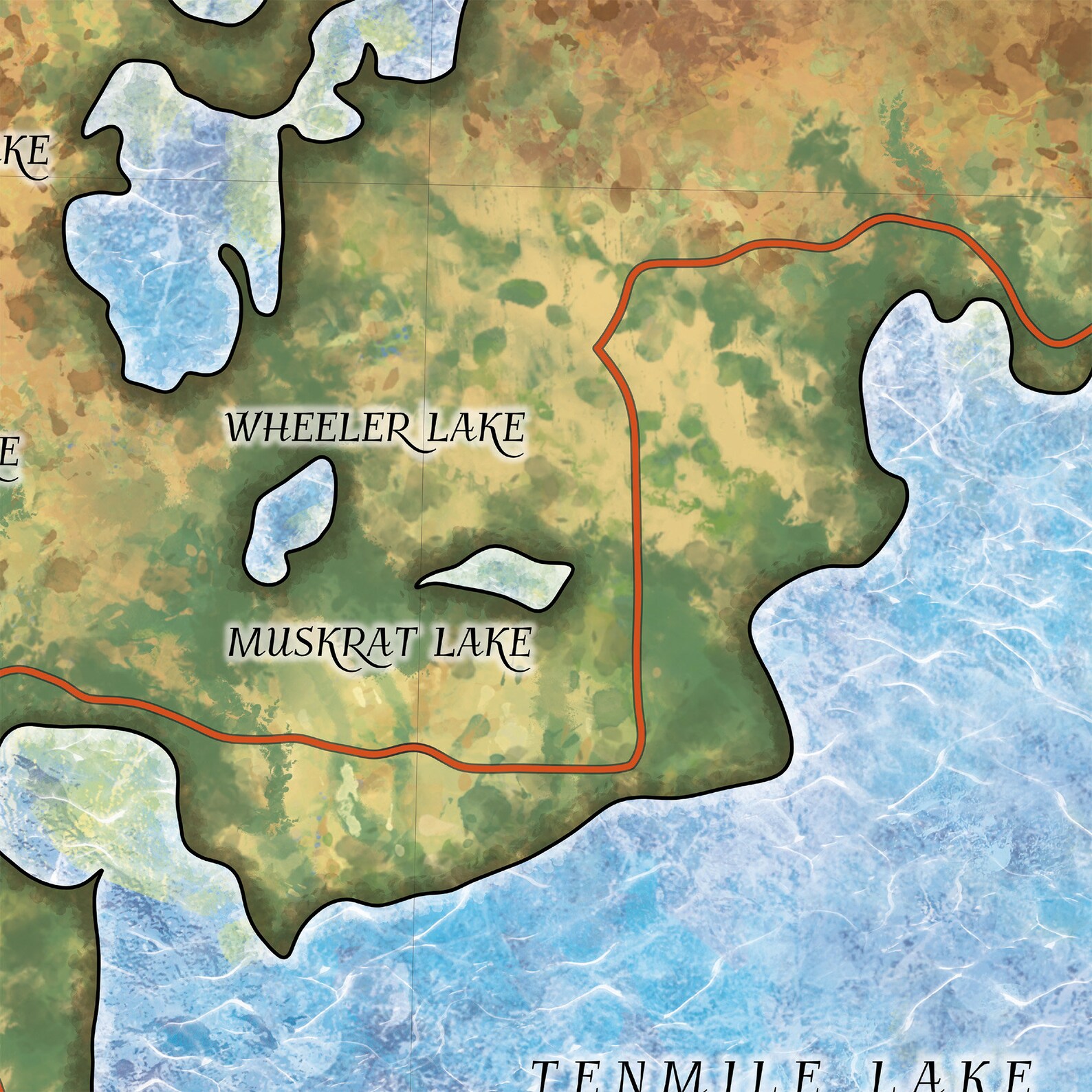 Ten Mile Lake Minnesota Map Art Sherpa Fleece Blanket Double Stitched ...