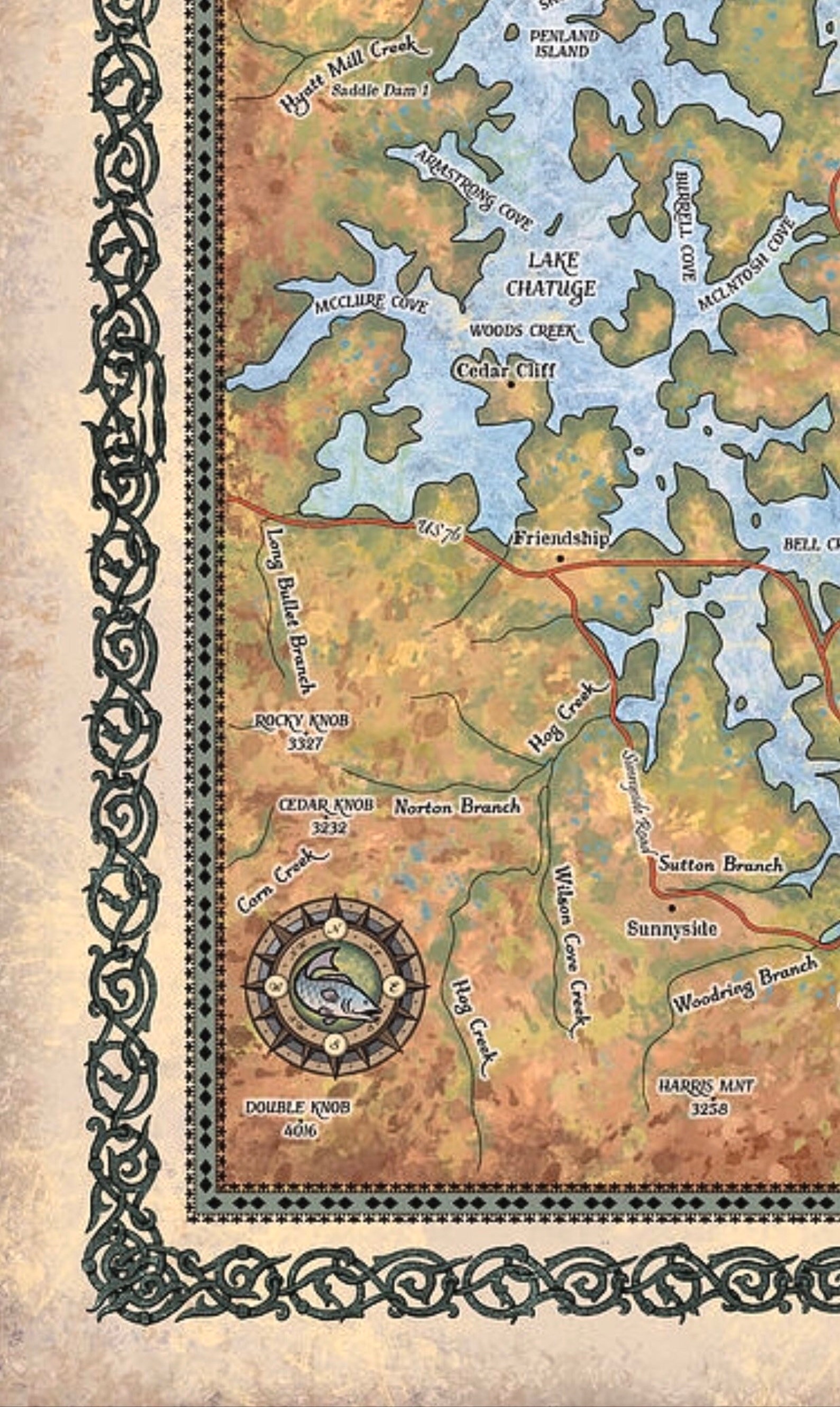 Lake Chatuge, Lake Chatuge Map, Lake Chatuge Georgia, Georgia Gifts ...