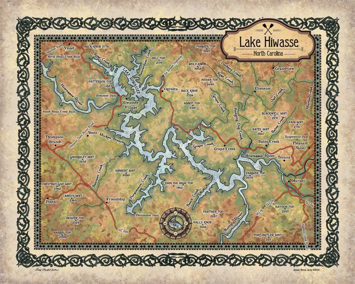 Hiwassee Lake, Lake Hiwassee, Lake Hiwassee NC, Hiwassee Map, Map ...