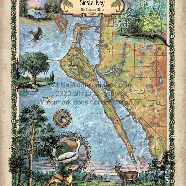 Siesta Key Map - Etsy