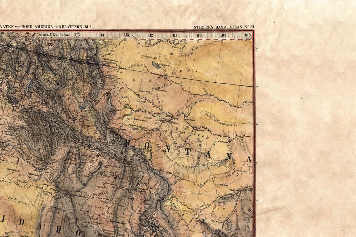 Magnificent German Map of the Pacific Northwest German Maps - Etsy