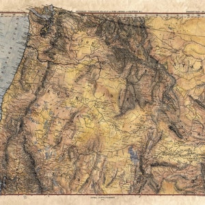 Magnificent German Map of the Pacific Northwest German Maps 1872 Hand ...