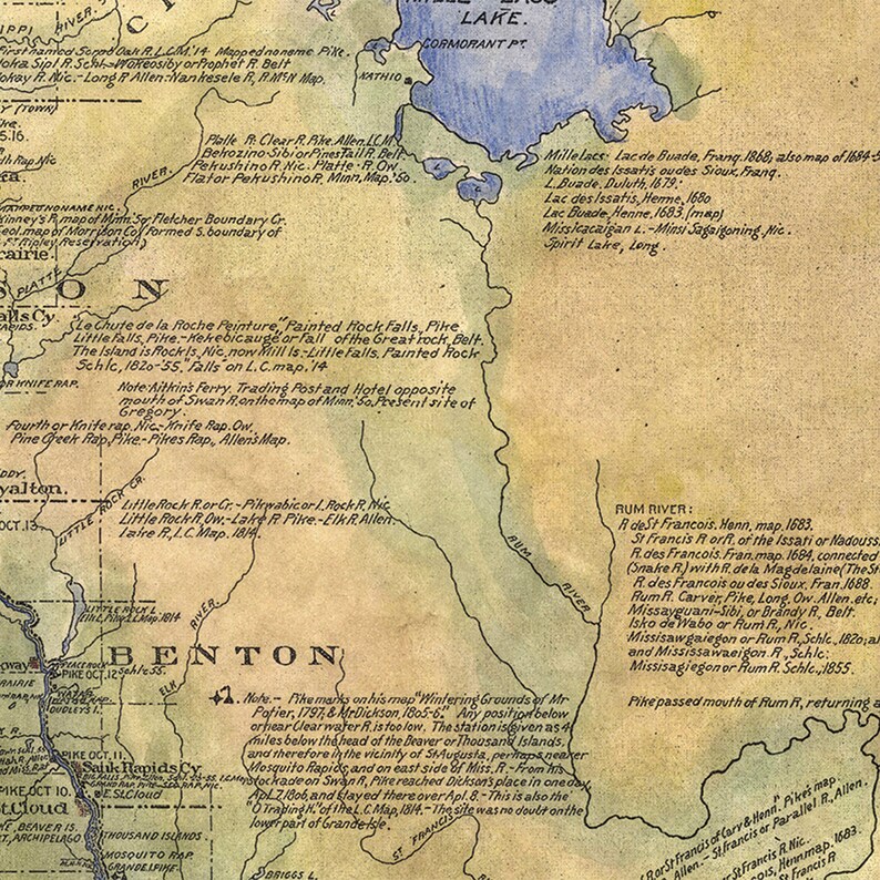 Upper Mississippi River Map Art Print Poster Souvenir Artwork | Etsy