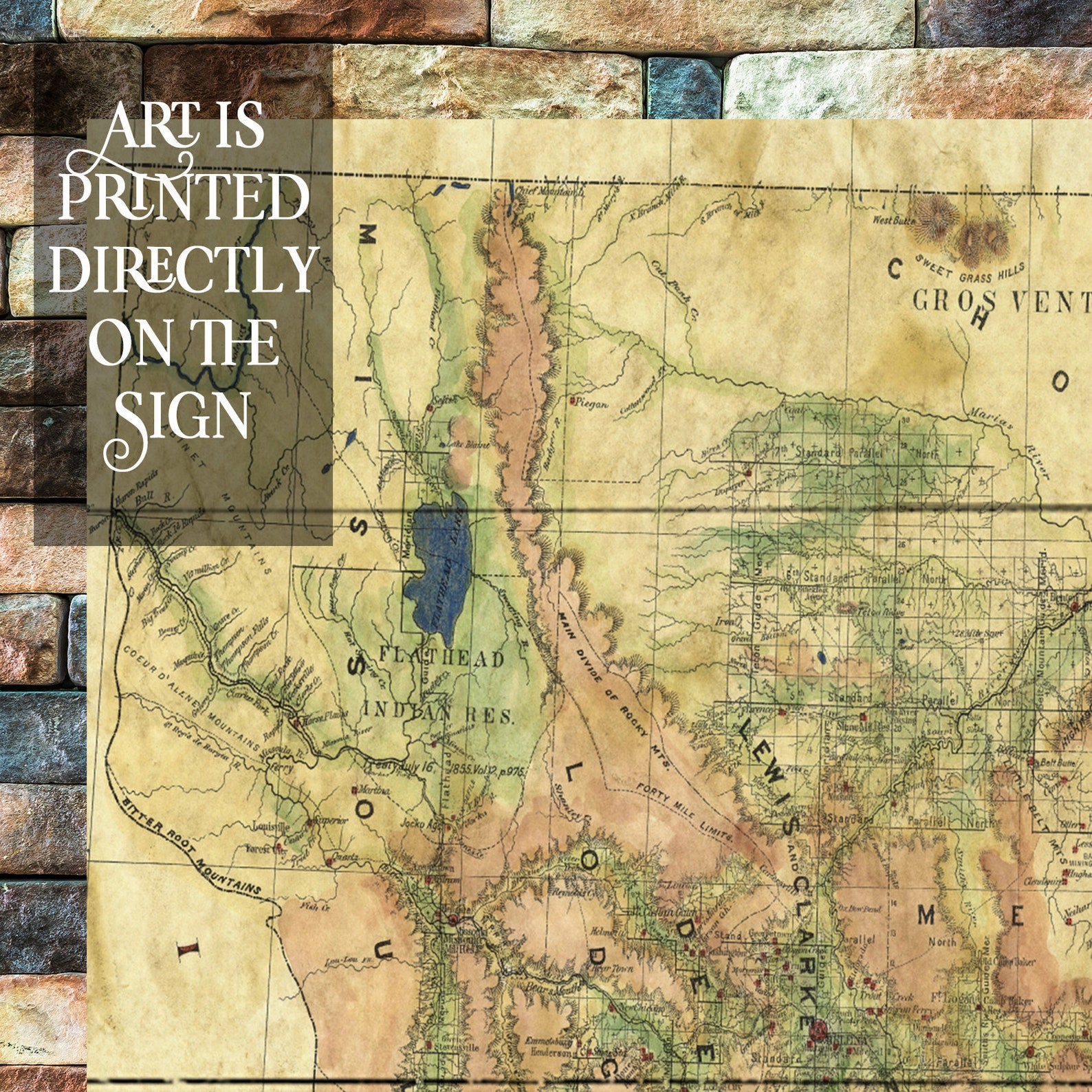 Montana Territory Tribal Map 1883 Old Montana Map Map Art on - Etsy