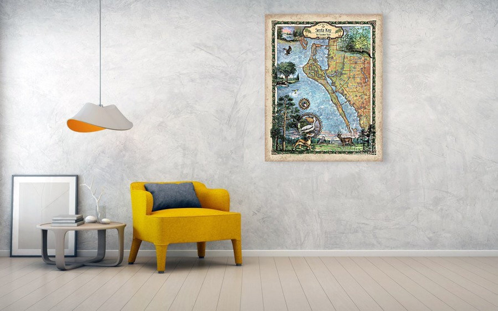 Siesta Key Map, Florida Art, Florida Vintage, Vintage Map, Siesta Key ...