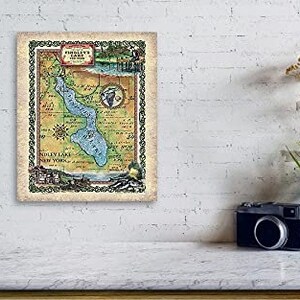 Findley Lake, New York, Custom Lake Maps, Lake House, Lake Art, Lake ...