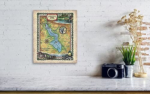 Findley Lake, New York, Custom Lake Maps, Lake House, Lake Art, Lake ...