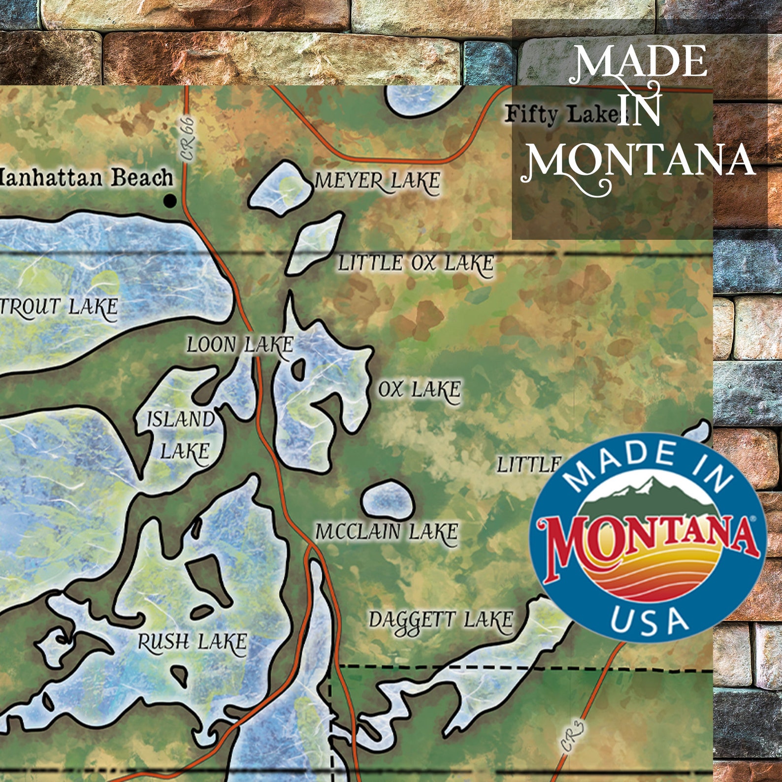 Minnesota Whitefish Chain of Lakes Lake Map Art Map Art on | Etsy