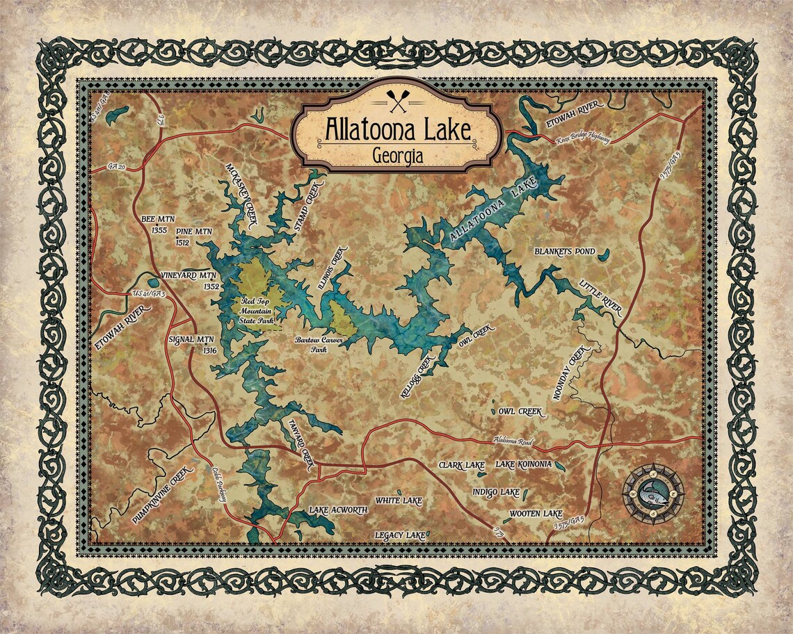 Allatoona Lake, Allatoona Lake Map, Lake Life, Lake House, Lake Art ...