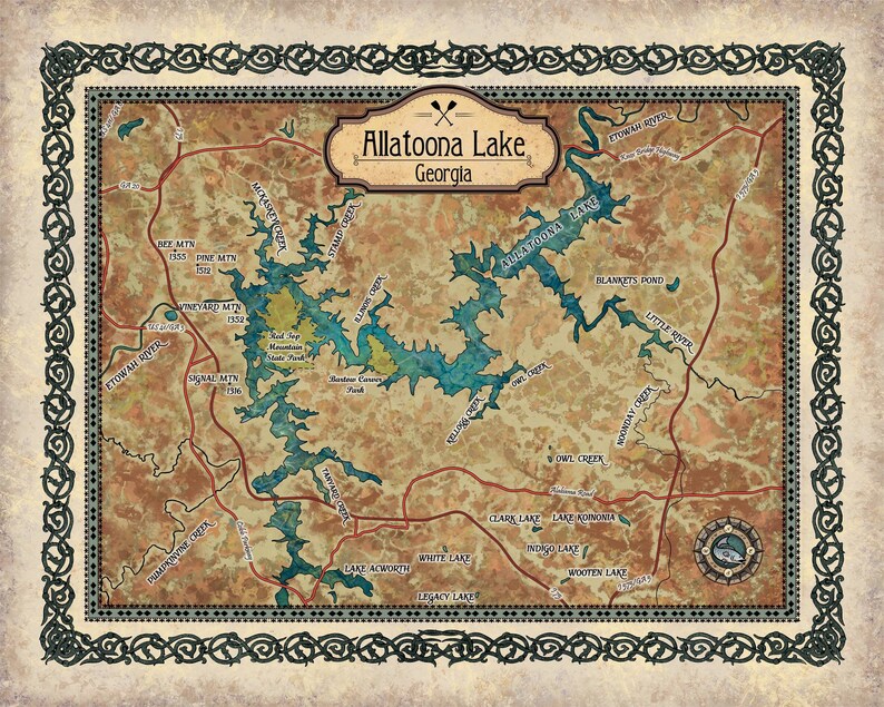 Allatoona Lake, Allatoona Lake Map, Lake Life, Lake House, Lake Art ...