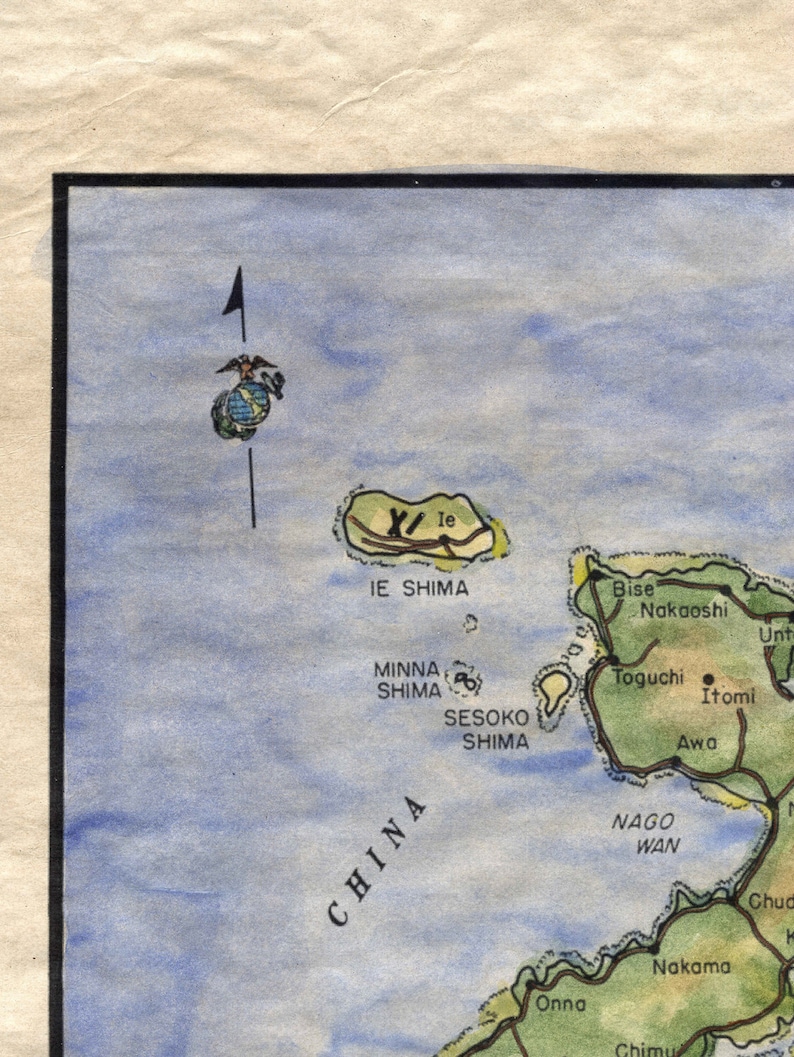 Okinawa Japan Map - Etsy