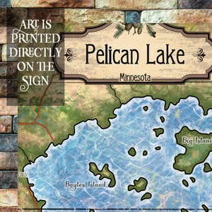 Pelican Lake Minnesota Lake Map Art Map Art on Wood or Metal for Lake ...