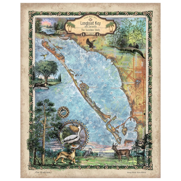Map of Longboat Key Florida - Etsy