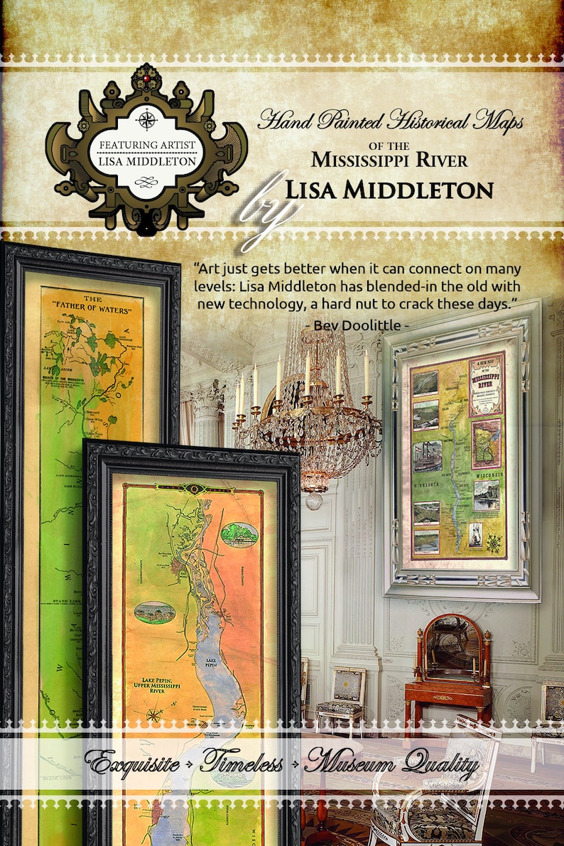 Mississippi River Map, Lisa Middleton, Father of Water, Map Mississippi ...