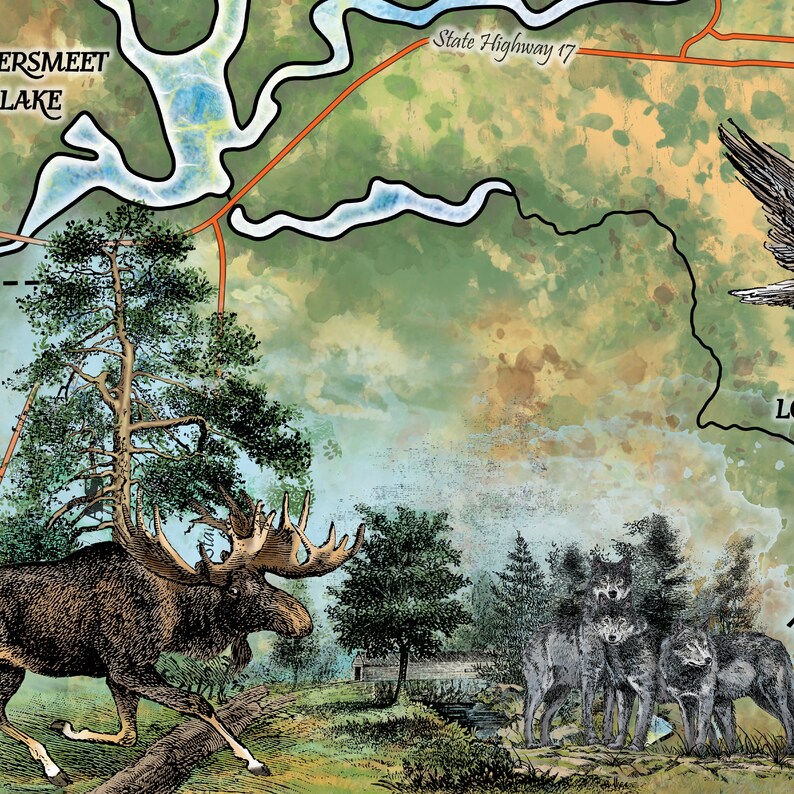 Eagle River Chain of Lake Wisconsin Historic Map Art Print - Etsy Ireland