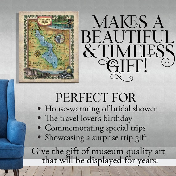 Findley Lake New York Lake Map Art Map Art on Wood or Metal | Etsy