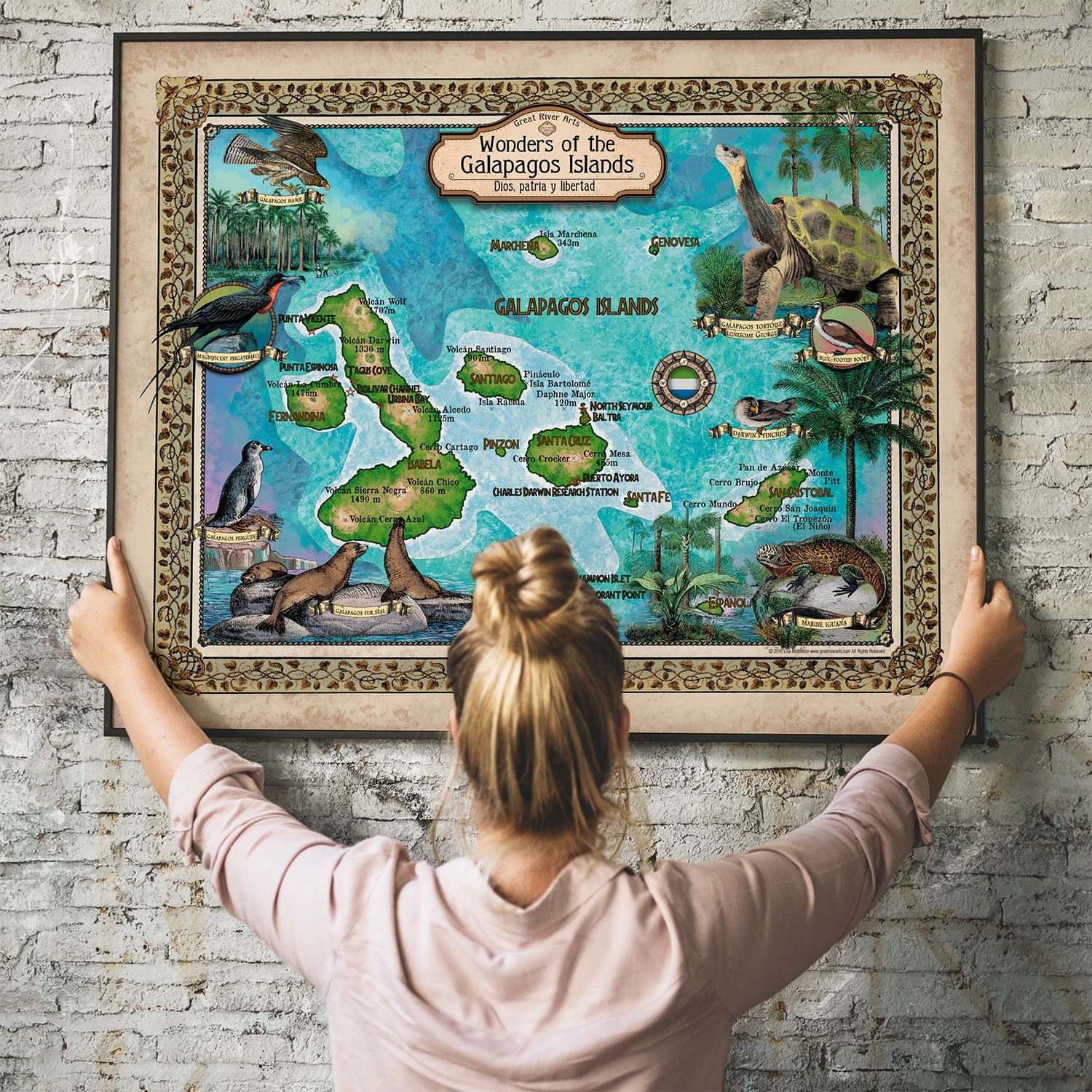 Galapagos Map Galápagos Islands Poster, World Travel Map, World Travel ...