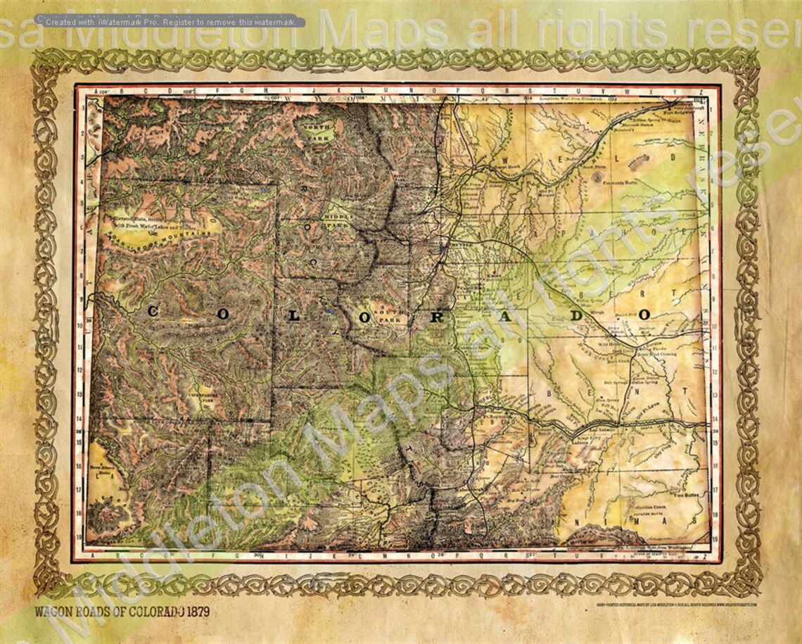 Vintage Map of Colorado Colorado Map Vintage Vintage Map - Etsy