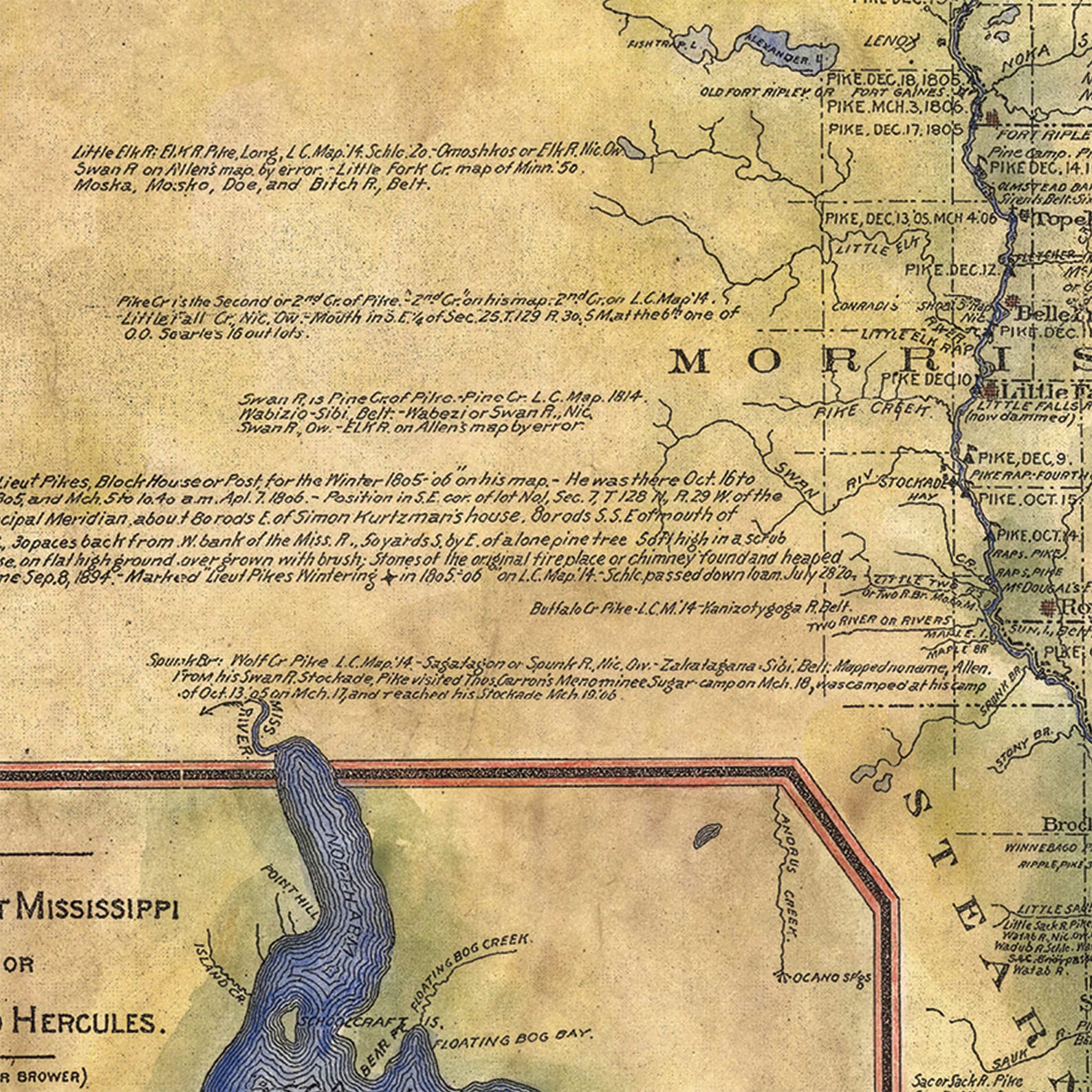 Upper Mississippi River Map Art Print Poster Souvenir Artwork - Etsy