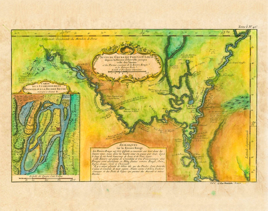 109 Red River Vintage Historic Antique Map Poster Print by Lisa ...