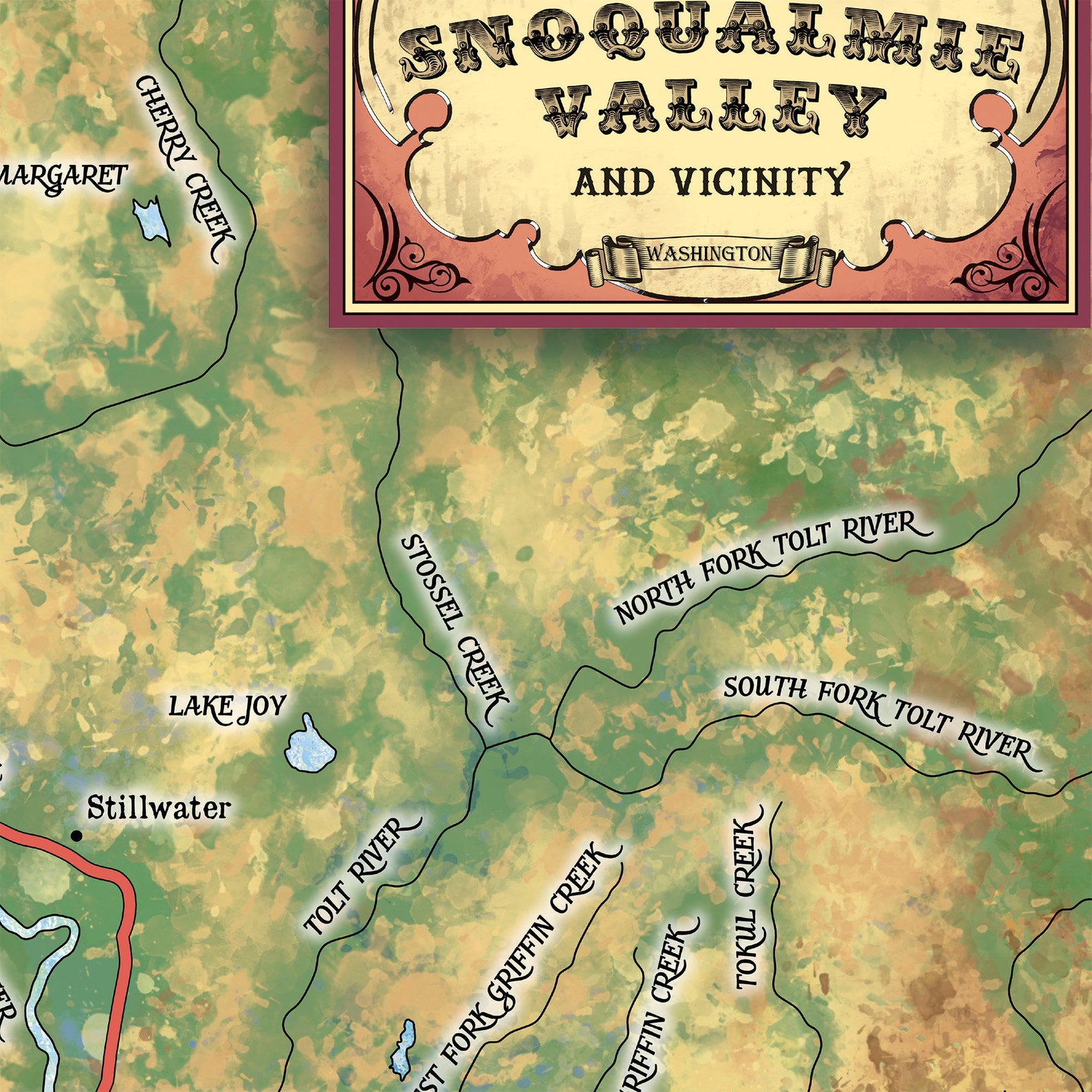 Snoqualmie Valley Washington Vintage Map Vintage Map Art - Etsy