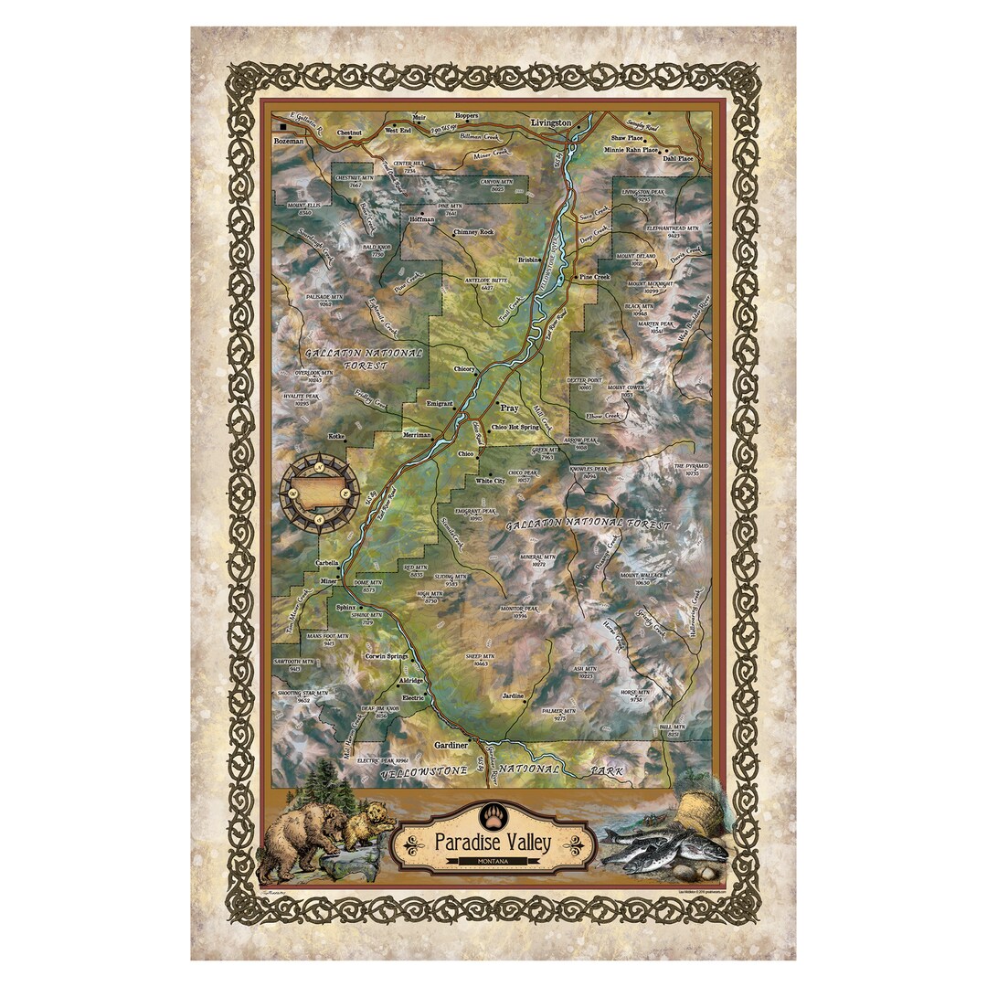 Montana Map, Paradise Valley, Bozeman, Chico, Livingston, Yellowstone ...