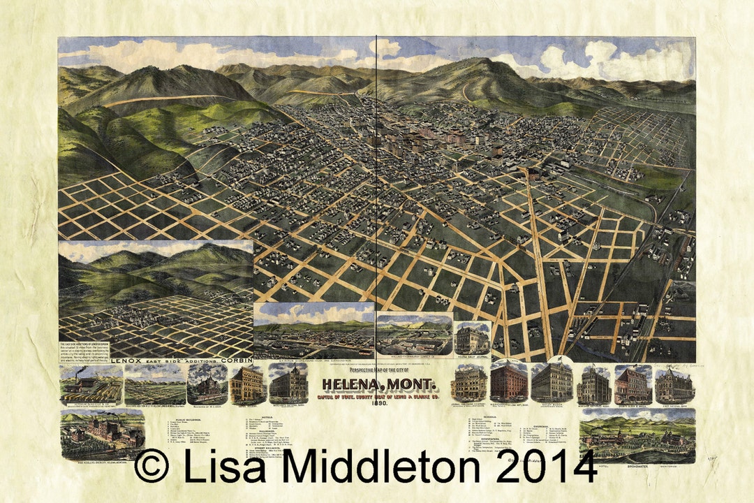 52A Helena,montana Vintage Map,vintage Map Art,montana Vintage Map,old ...