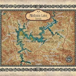 Allatoona Lake, Allatoona Lake Map, Lake Life, Lake House, Lake Art ...
