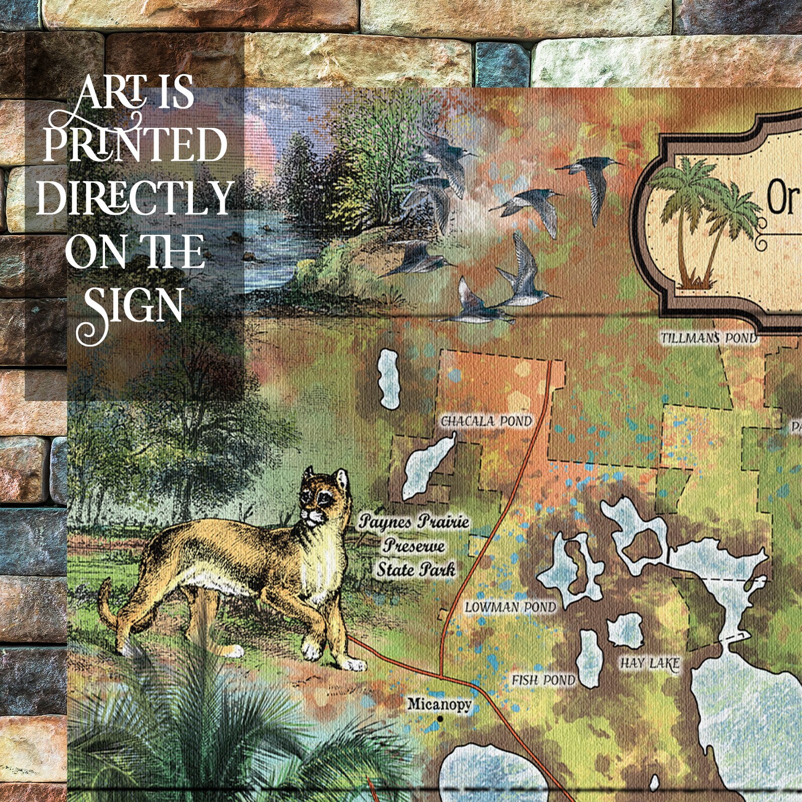 Orange Lake Florida Lake Map Art Map Art on Wood or Metal for | Etsy