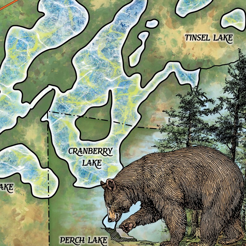 Eagle River Chain of Lake Wisconsin Historic Map Art Print - Etsy