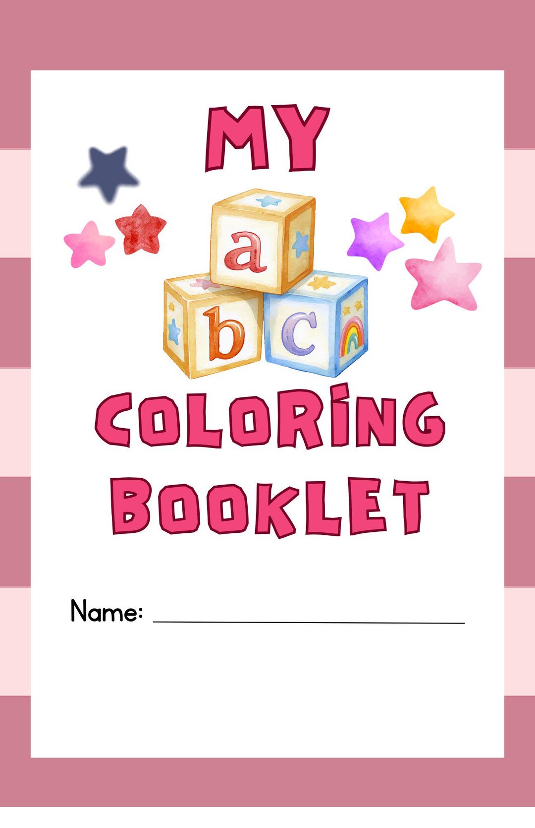 My ABC Coloring Booklet: Simple Shapes, Open Space Pages - Etsy