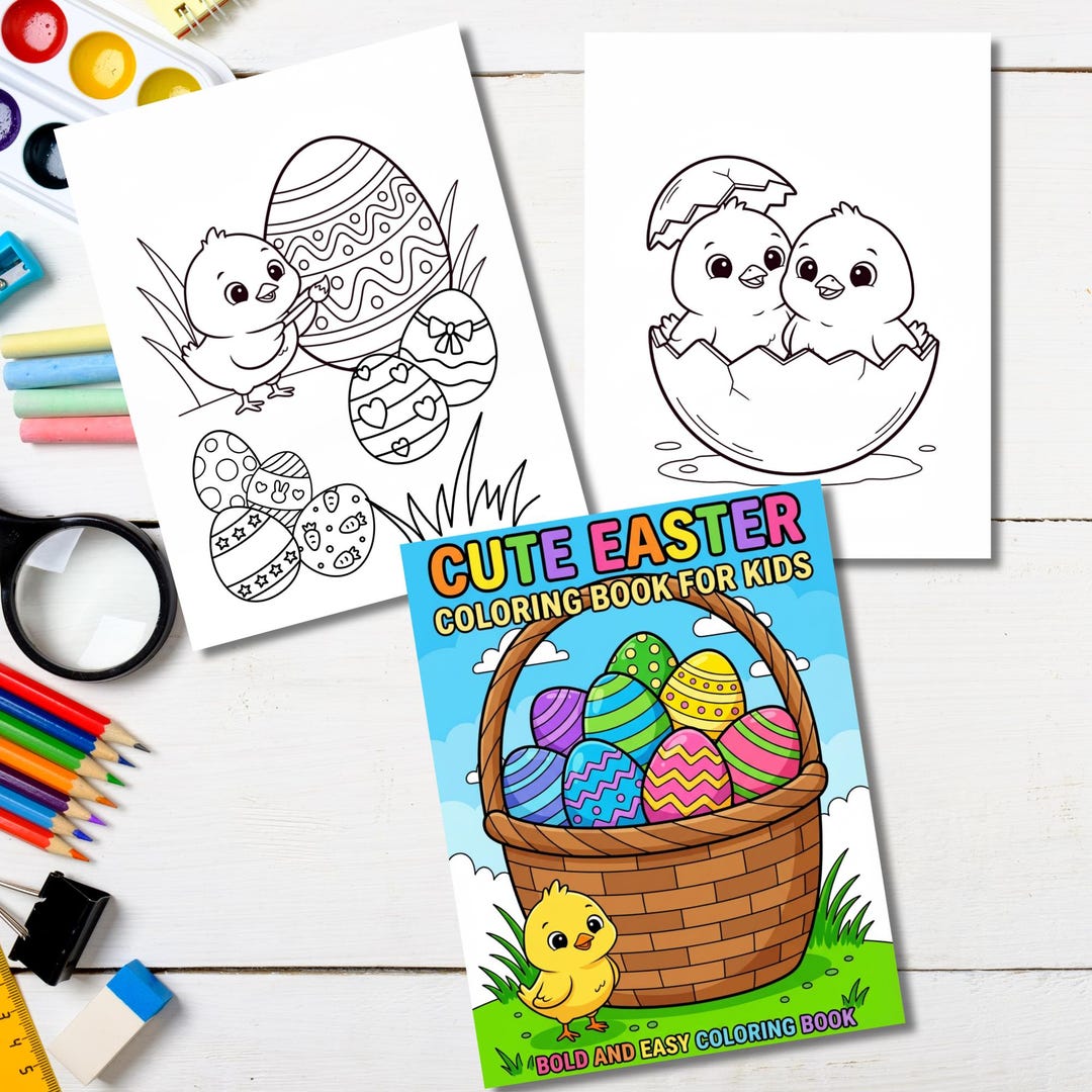 Easter Coloring Book for Kids - Chick & Egg Pages | Easy Toddler ...