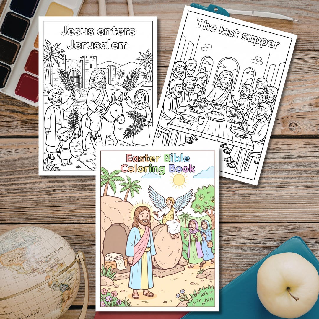 Easter Bible Coloring Book | Holy Week Timeline Coloring Pages ...